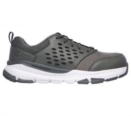 SKECHERS WORK Men's Soven Alloy Toe Work Shoe Grey/White - 77506-GYW